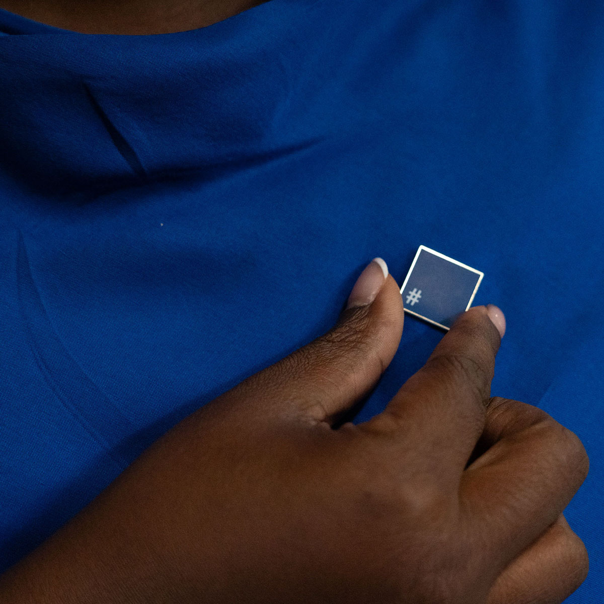 Request Your Free Blue Square Pin - #StandUpToJewishHate